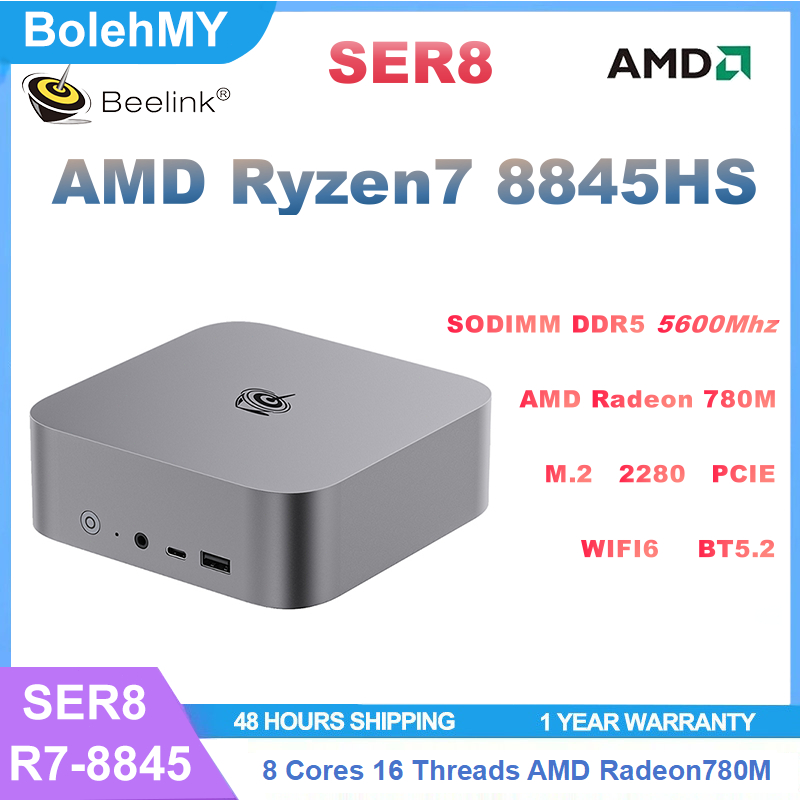 Beelink SER8 AMD Ryzen7 8845HS/8745HS Windows11 Pro 4K Gaming High ...