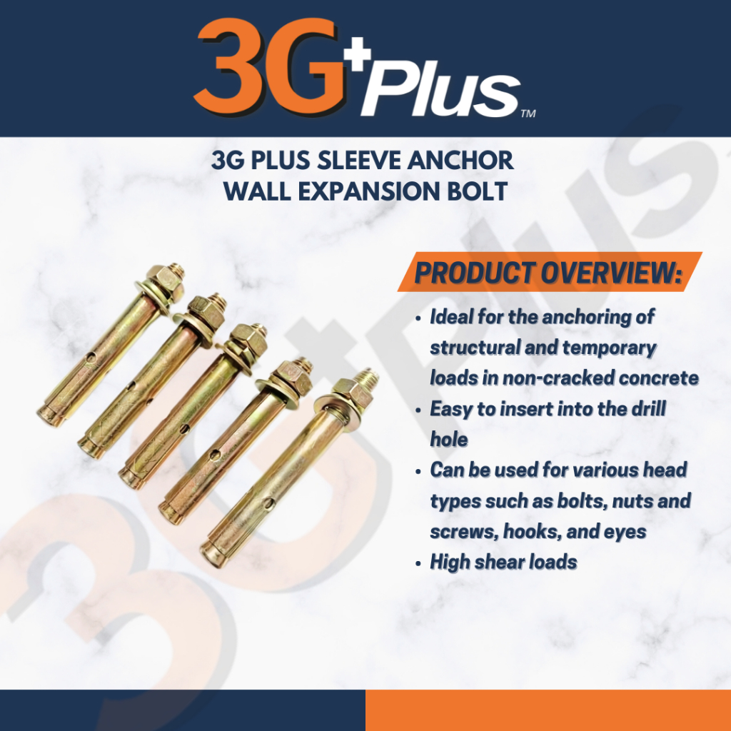 3G Plus Sleeve Anchor / Metal Wall Plug / Concrete Wall Plug / Wall ...