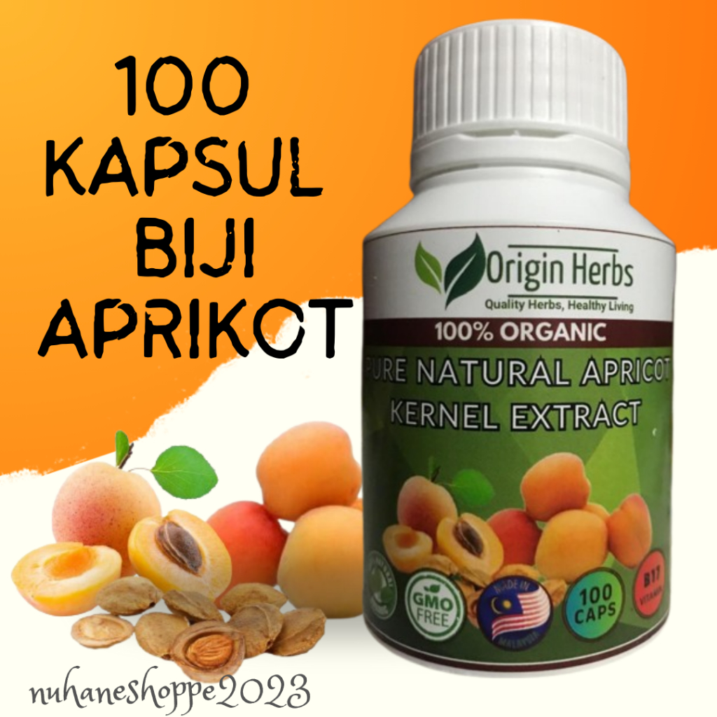 Kapsul Aprikot Biji Seed Kernel 100 kapsul Supplement Vitamin B17 untuk ...