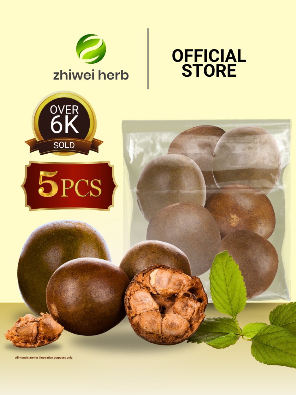5 PCS Luo Han Guo L Monk Fruit 罗汉果 buah Monk (not returnable product ...