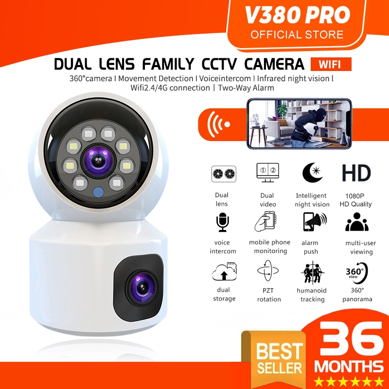 V380 PRO Dual Lens 5MP Wireless CCTV Camera Wifi/4G Sim Card 360 ...