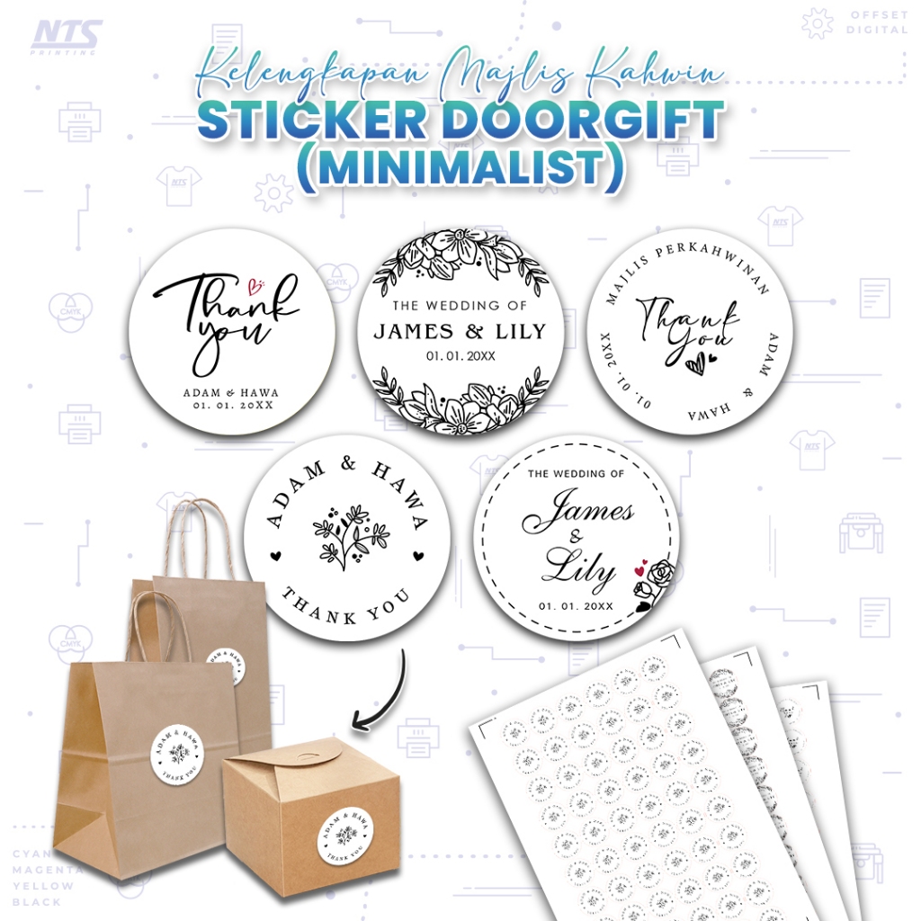 🌼136 PCS🌼STICKER LABEL MINIMALIST - MAJLIS TERBUKA / EVENT / MAJLIS ...