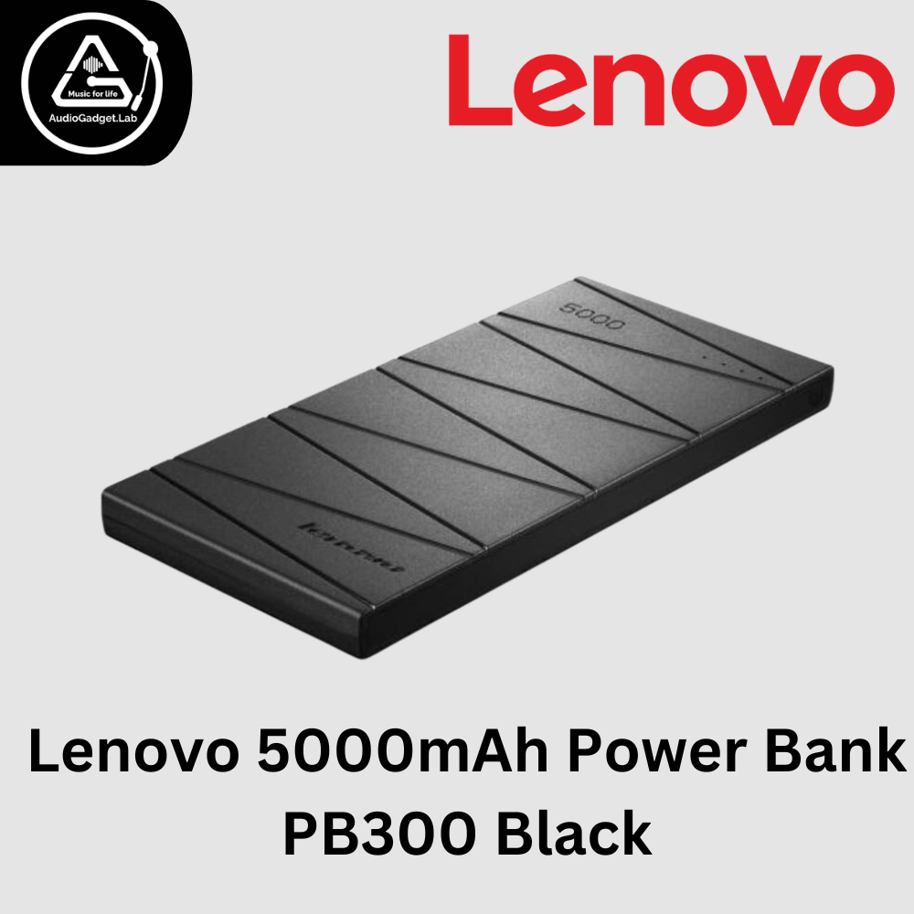 Lenovo 5000mAh Power Bank PB300 Black | Shopee Malaysia