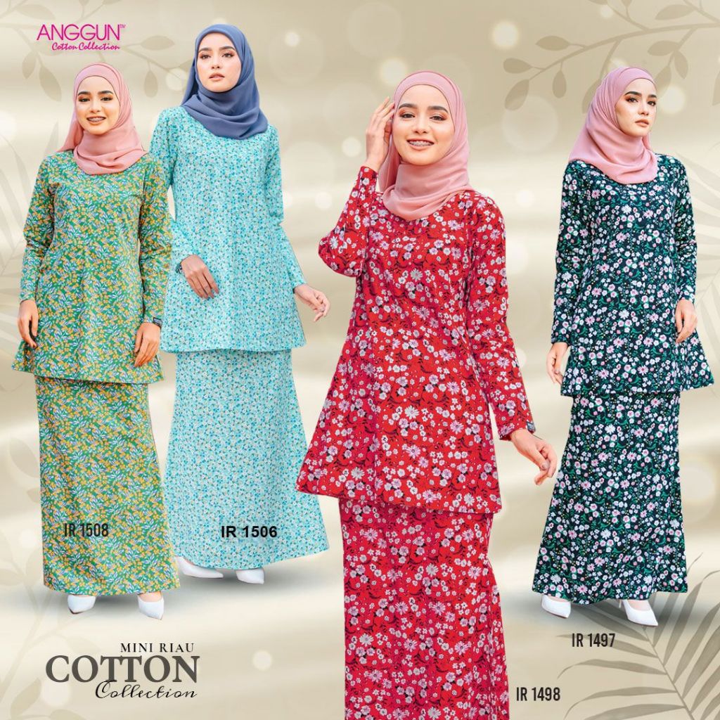 ANGGUN COTTON Baju Kurung Riau Batch 9 Material Cotton | Shopee Malaysia