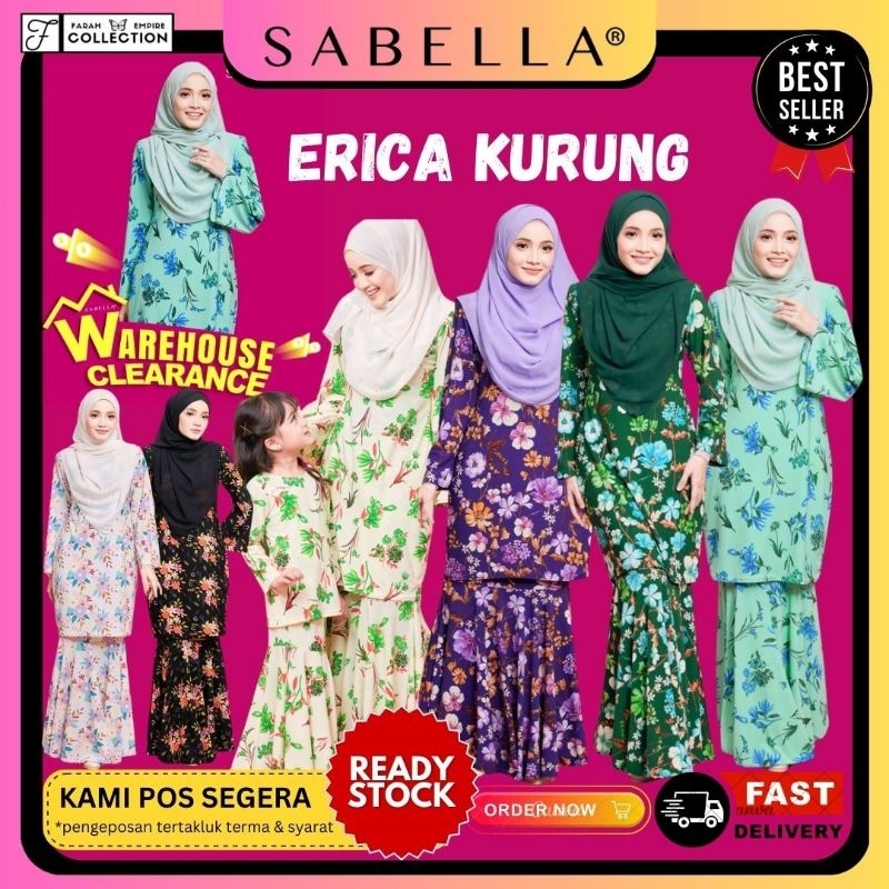 SABELLA | Erica Kurung Ironless /Sedondon Raya 2024 Ibu Anak | Shopee ...