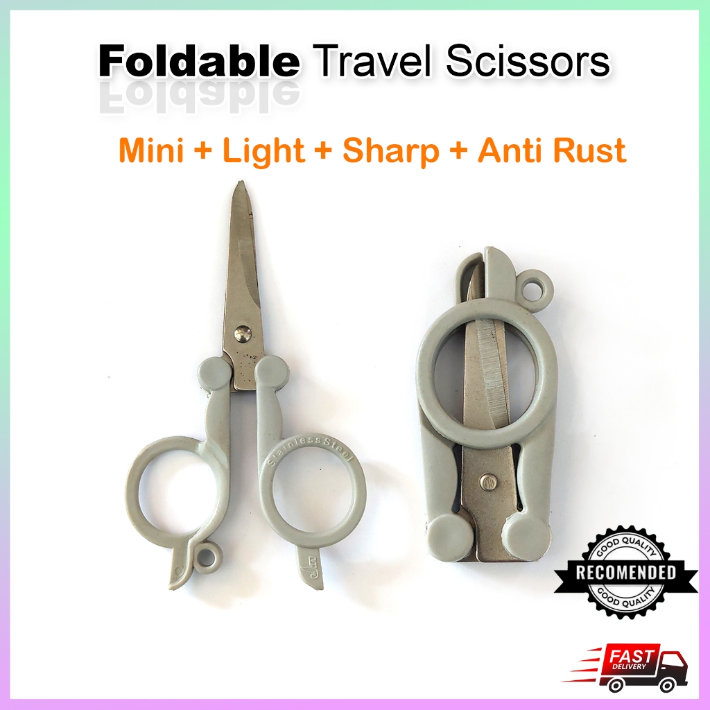 Mini Stainless Steel Foldable Travel Scissors School Student Office ...