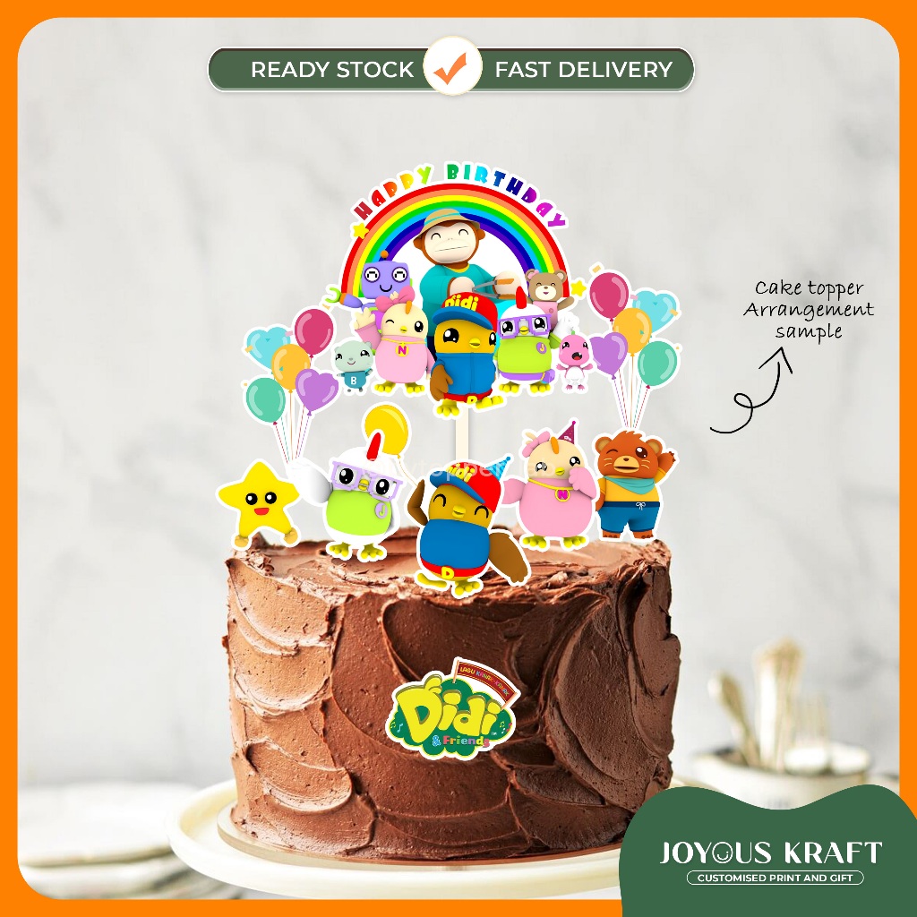 Custom Design Cake Topper - Didi & Friends - Happy Birthday - Party Set ...