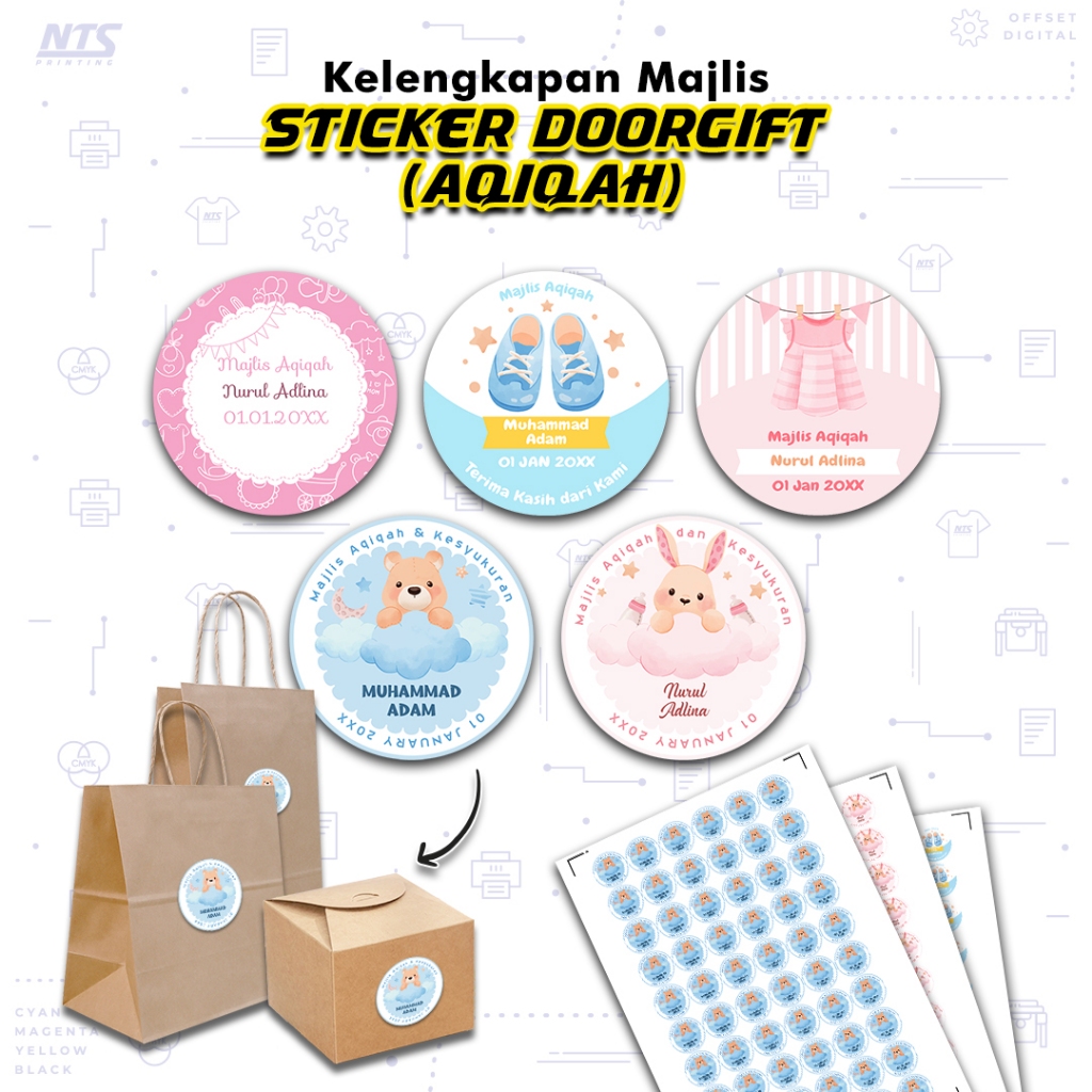 STICKER LABEL GOODIES - AQIQAH - MAJLIS TERBUKA / EVENT / MAJLIS KHAS ...