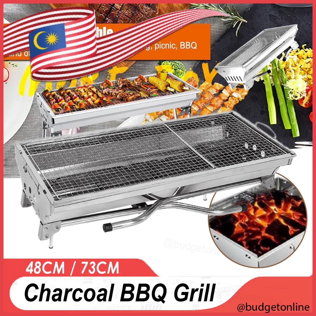 Stainless Steel Foldable Barbecue Grill Portable BBQ Charcoal Grill ...