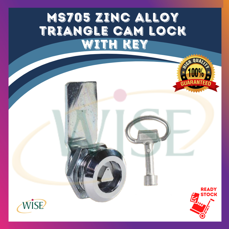 WISE MS705 Zinc Alloy Triangular Cam Lock with Key Door Lock Enclosure ...