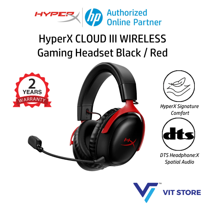 HYPERX Gaming Headset - CLOUD III WIRELESS (77Z46AA) (BLACK/RED ...