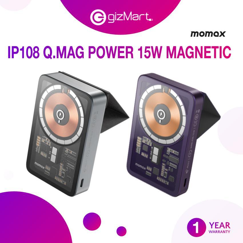 MOMAX IP108 Q.MAG POWER 8 MAGNETIC 15W WIRELESS CHARGING 5000MAH POWER BANK WITH STAND PD3.0 20W ...