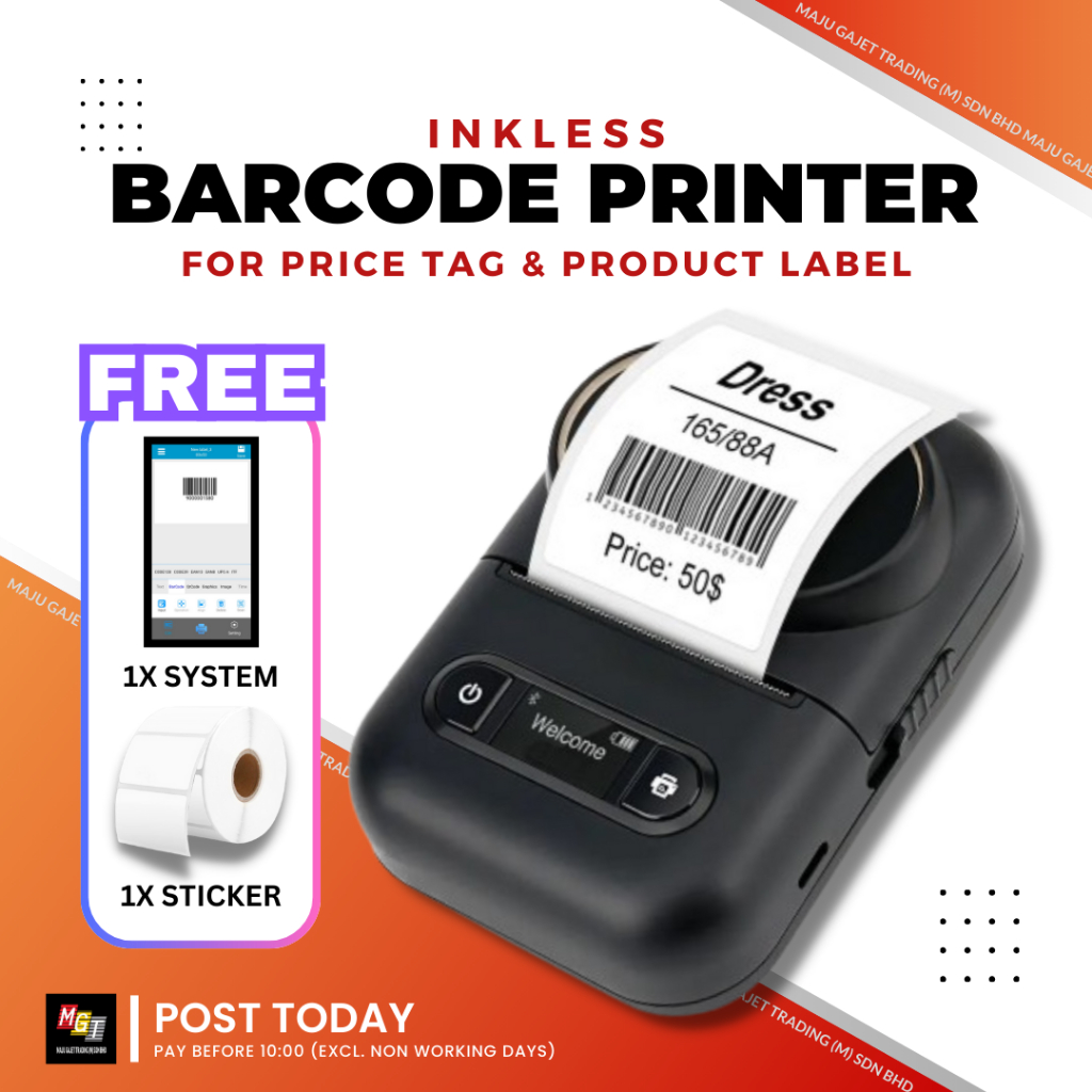 POSDECK Barcode Sticker Printer Label Price Tag Bluetooth Tanda Harga ...