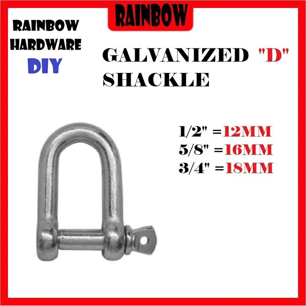 GALVANIZED D SHACKLE 1/2"(12MM),5/8"(16MM),3/4"(18MM) | Shopee Malaysia