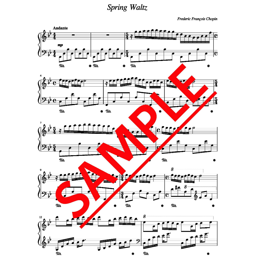 Spring Waltz (Chopin) Piano Music Sheet | Sheet Music [PDF] | Shopee ...