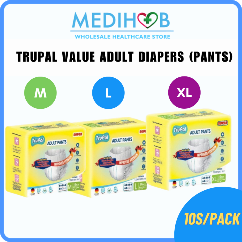 TRUPAL PANTS Adult Diapers Lampin Dewasa (1 Pack - 10pcs) - Ready Stock ...