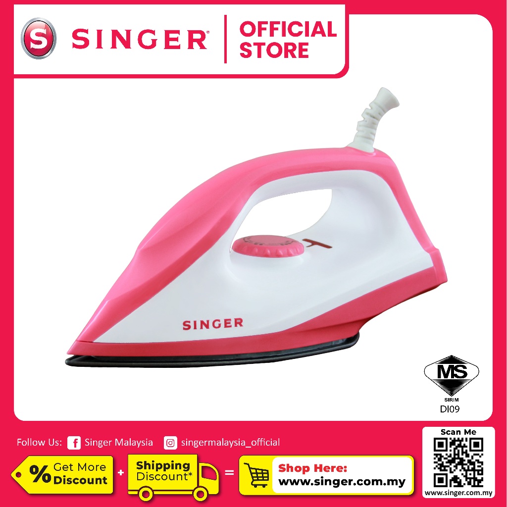 Singer DI09 Light Weight Dry Iron (Seterika Kering) | Shopee Malaysia