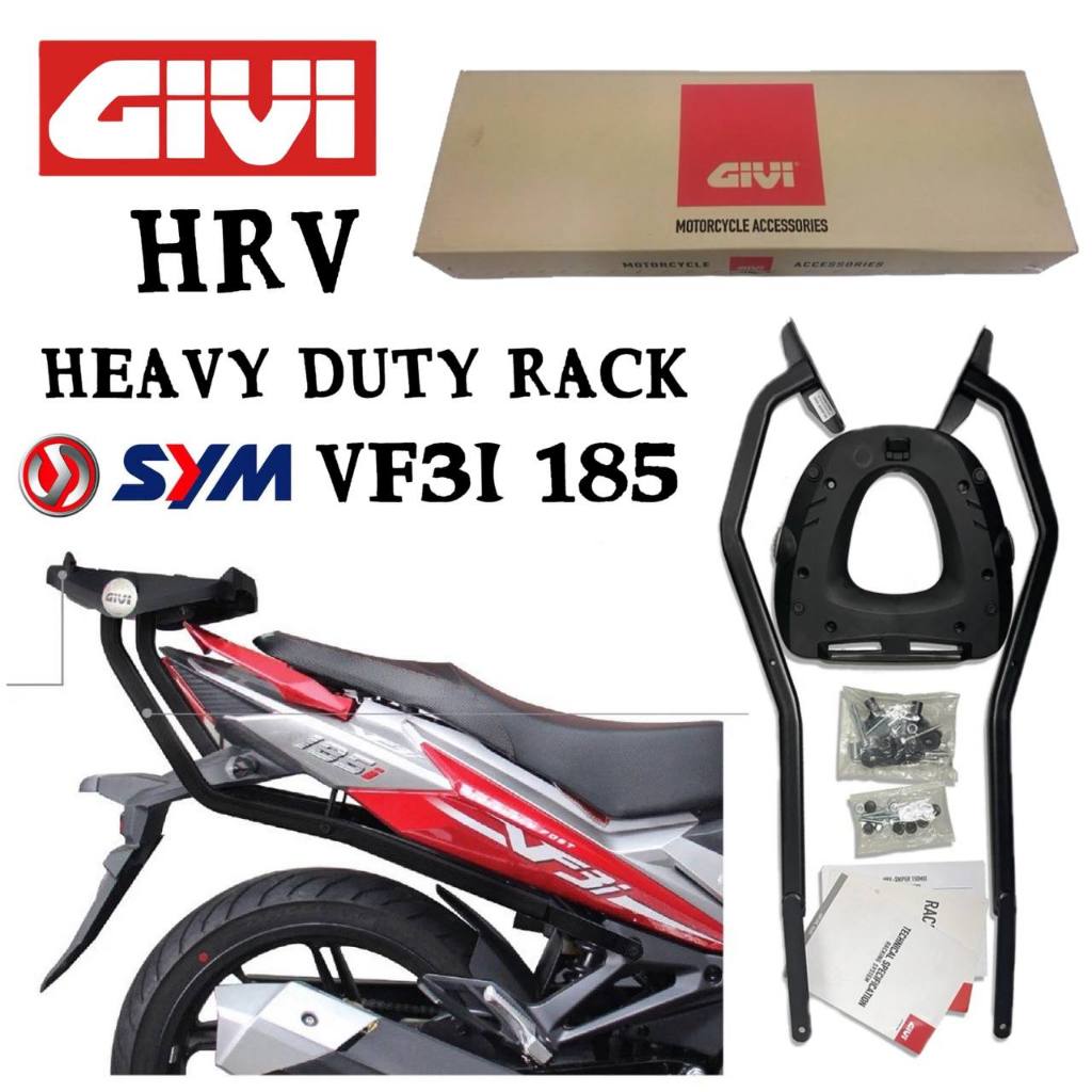 Clearance Stock GIVI HRV J Rack Heavy Duty Rack SYM VF3I 185 Motor Monorack Motorcycle Ready ...