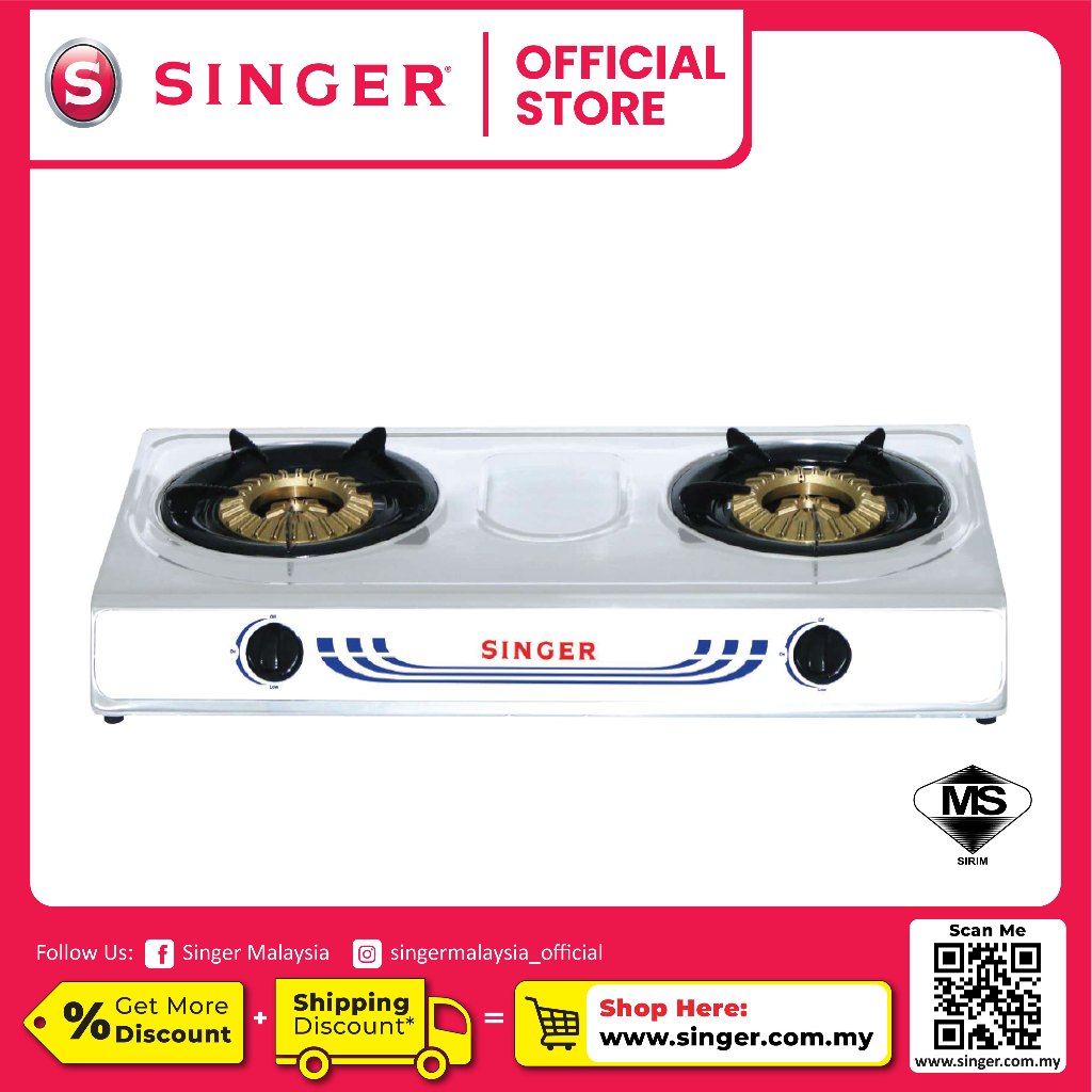 Singer 2-Burner Stainless Gas Stove (Dapur Gas) GS900SP | Shopee Malaysia