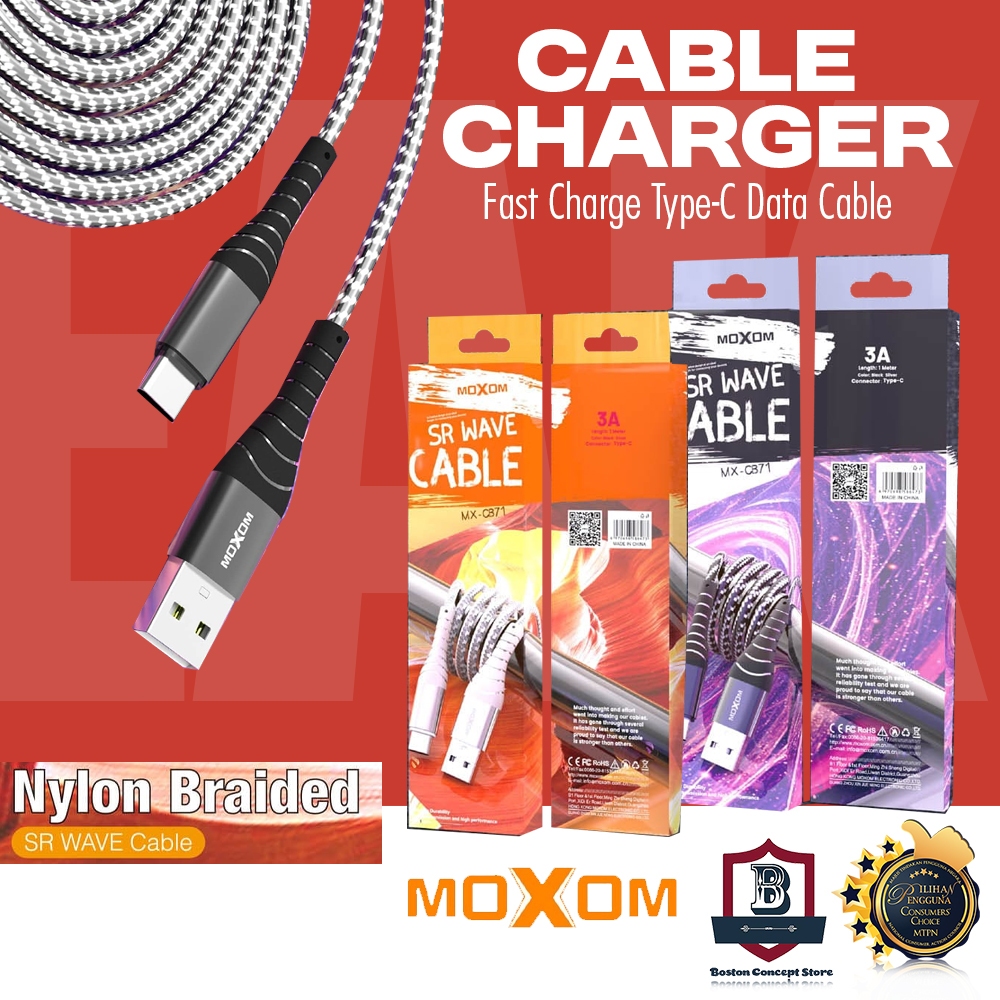 BOSTON MOXOM MX-CB71 SR WAVE CABLE FAST CHARGING DATA CABLE | Shopee ...