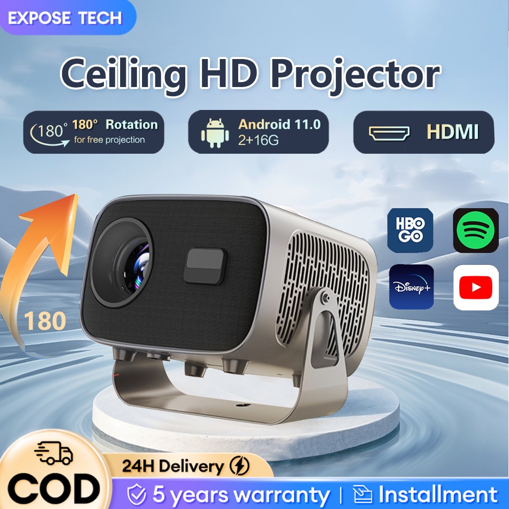 EXPOSE Portable Mini Projector 4K WIFI Bluetooth Support USB Netflix ...