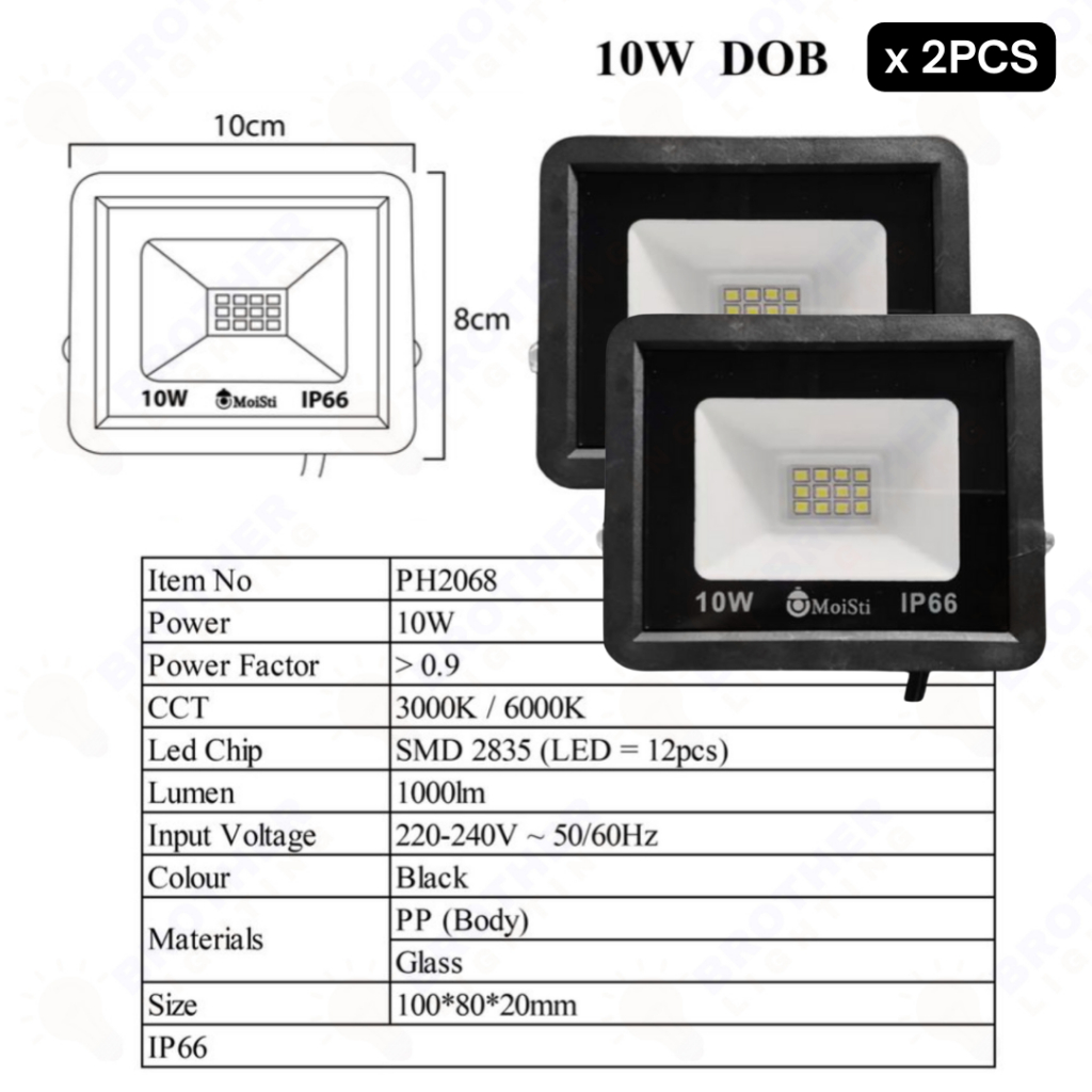 [Premium] LED Spotlight Sensor Flood Light RGB Celling 10W/30W/50W/100W/150W/200W Outdoor ...