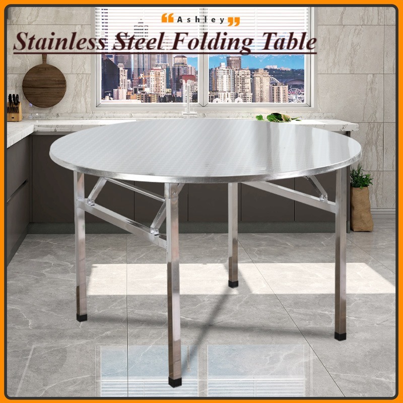 Foldable Table Meja Makan Stainless Steel Table Meja Lipat Banquet ...
