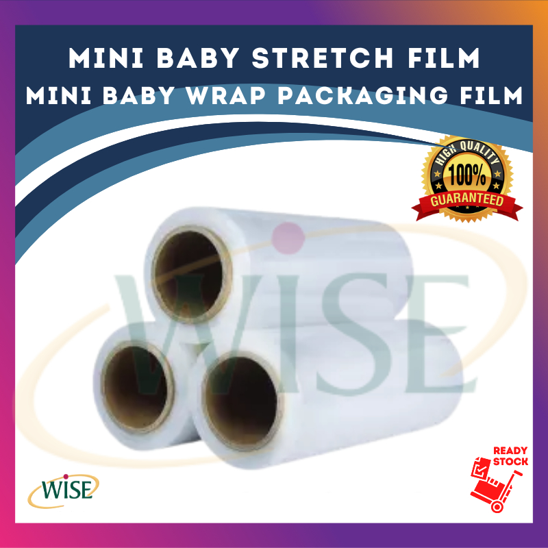 WISE 250mm x 0.95Kg Mini Baby Transparent Stretch Film Clear Wrapping ...
