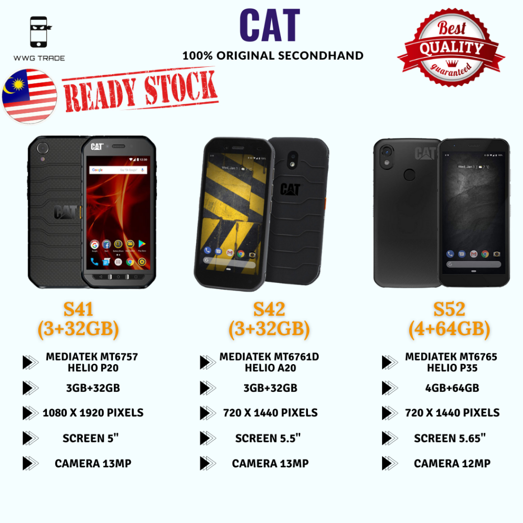 🔥MALAYSIA KL READY STOCK! CAT S41 / S42 / S52 | CONDITION TIPTOP!🔥🔥 | Shopee Malaysia