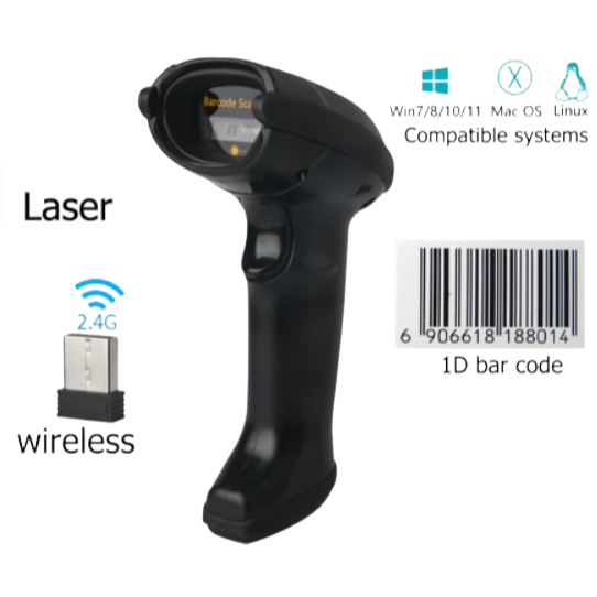 Bluetooth Barcode Scanner Wireless USB Barcode Reader, Laser 1D Barcode ...