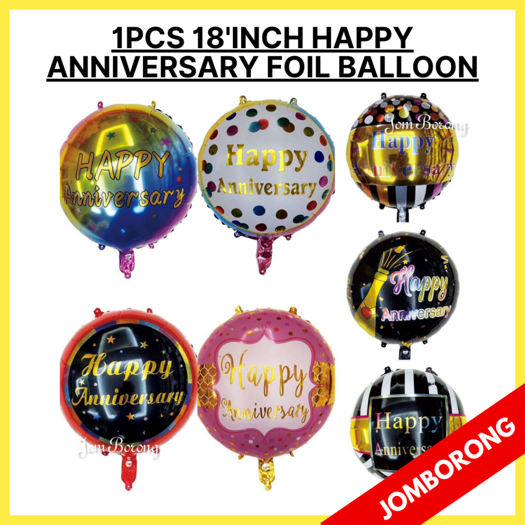 (1PC)18Inch ANNIVERSARY FOIL BALLOON Congratulation Congrats Graduation ...
