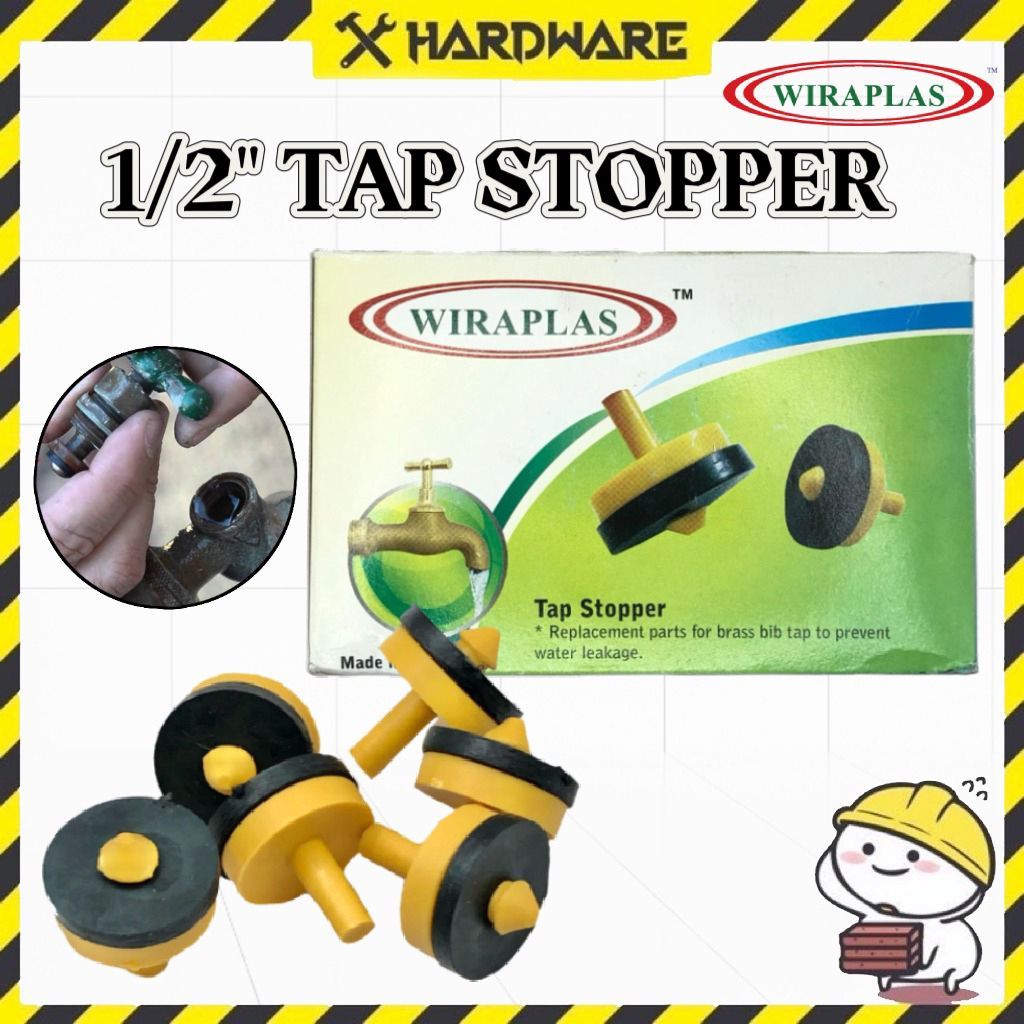WIRAPLAS TAP STOPPER 1/2''/BRASS TAP STOPPER/STOP COCK STOPPER/RUBBER ...