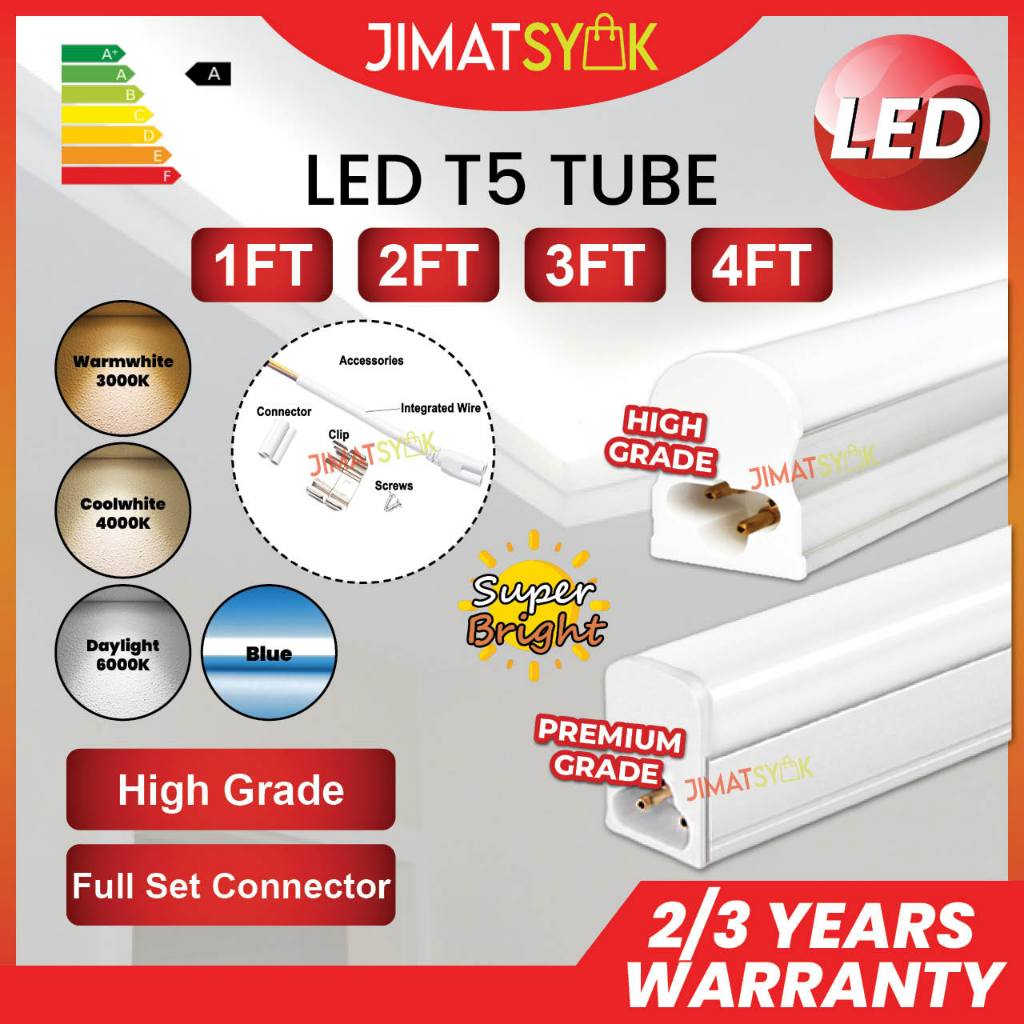 [3 YEARS WARRANTY] Premium High Grade LED T5 Tube Light Wall Ceiling ...