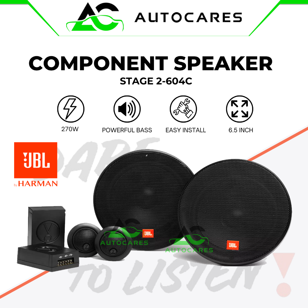 JBL Stage2 604C 6.5" 2-Way Component Speaker 270W | Original JBL Car Audio Kereta Tweeter Set ...