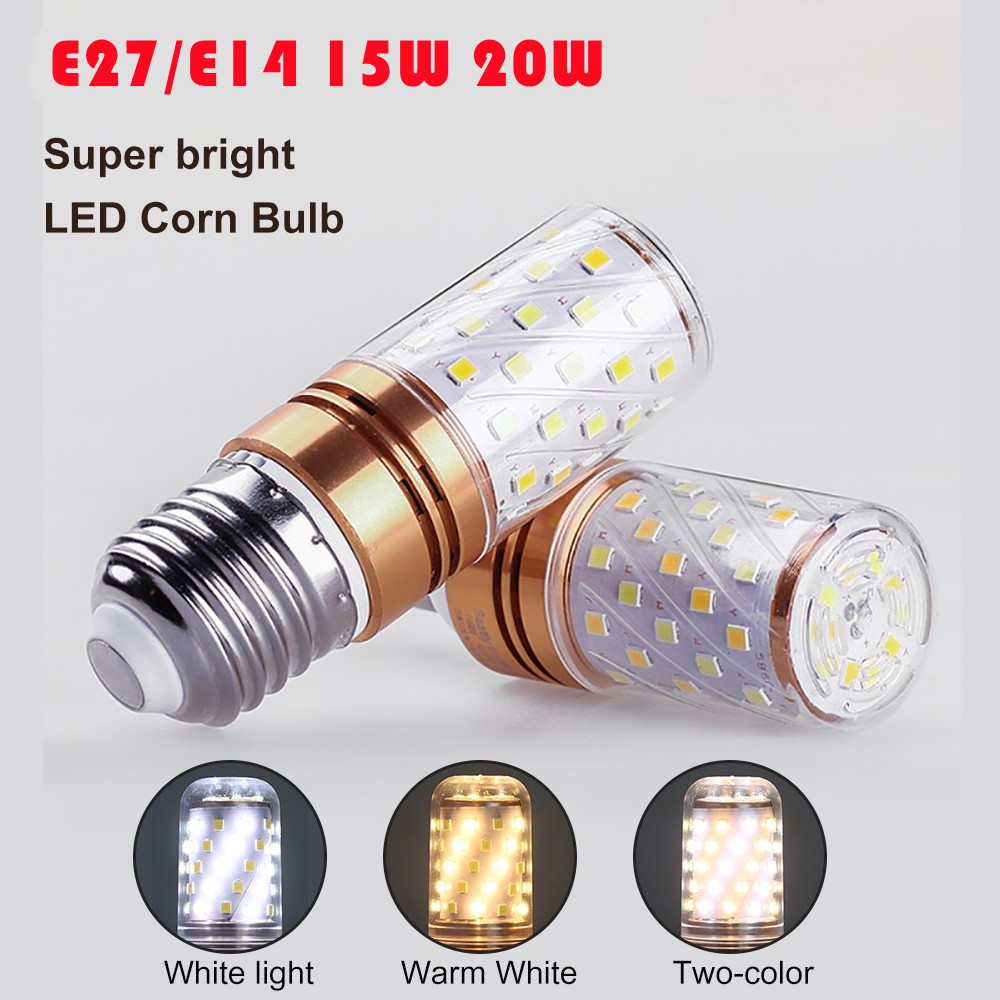 E27 E14 LED Corn Bulb SMD 2835 led lamp 12W 15W 20W Chandelier Candle LED Light For Home ...