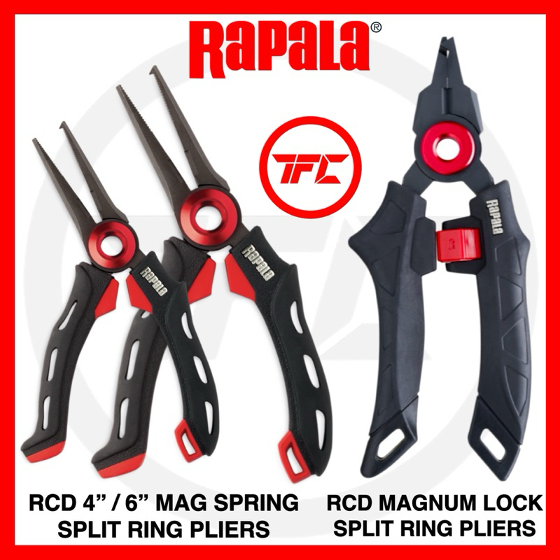RAPALA RCD 4” / 6” Mag Spring Split Ring Fishing Pliers & Magnum Lock RCDMPS4 RCDMPS6 RCDMLSRP ...