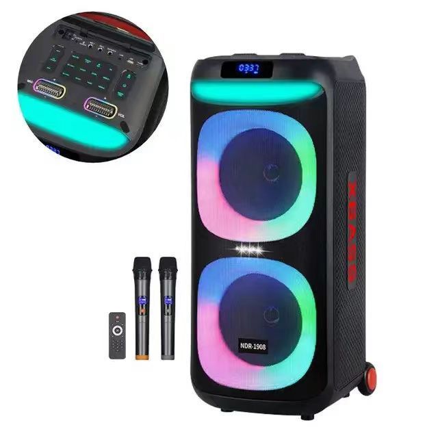 NDR-1908 Wireless Bluetooth V5.3 Portable Speaker / Super Bass / RGB LED Light / FM Radio / AUX ...