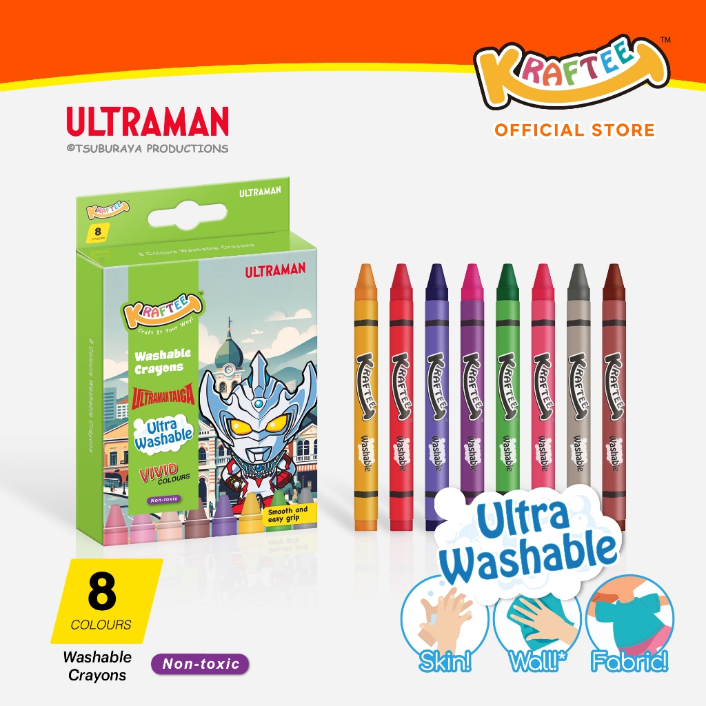 Ultraman x KRAFTEE 8ct Washable Crayons – Ultraman Taiga - 810010 ...