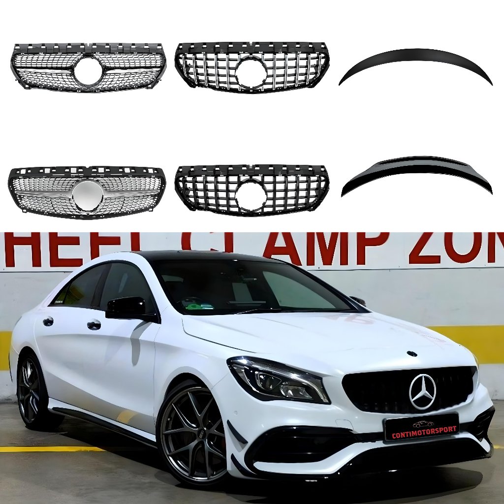 CLA CLASS W117 AMG GRILLE DIAMOND GT GRILL CHROME BLACK WING SPOILER ...