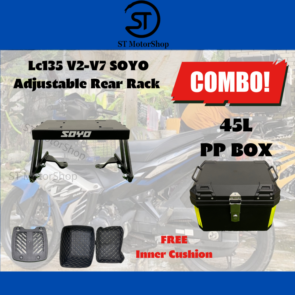 SOYO Lc135 Rack Lipat with Top Box 45l Motorcycle Box Adjustable Rear ...
