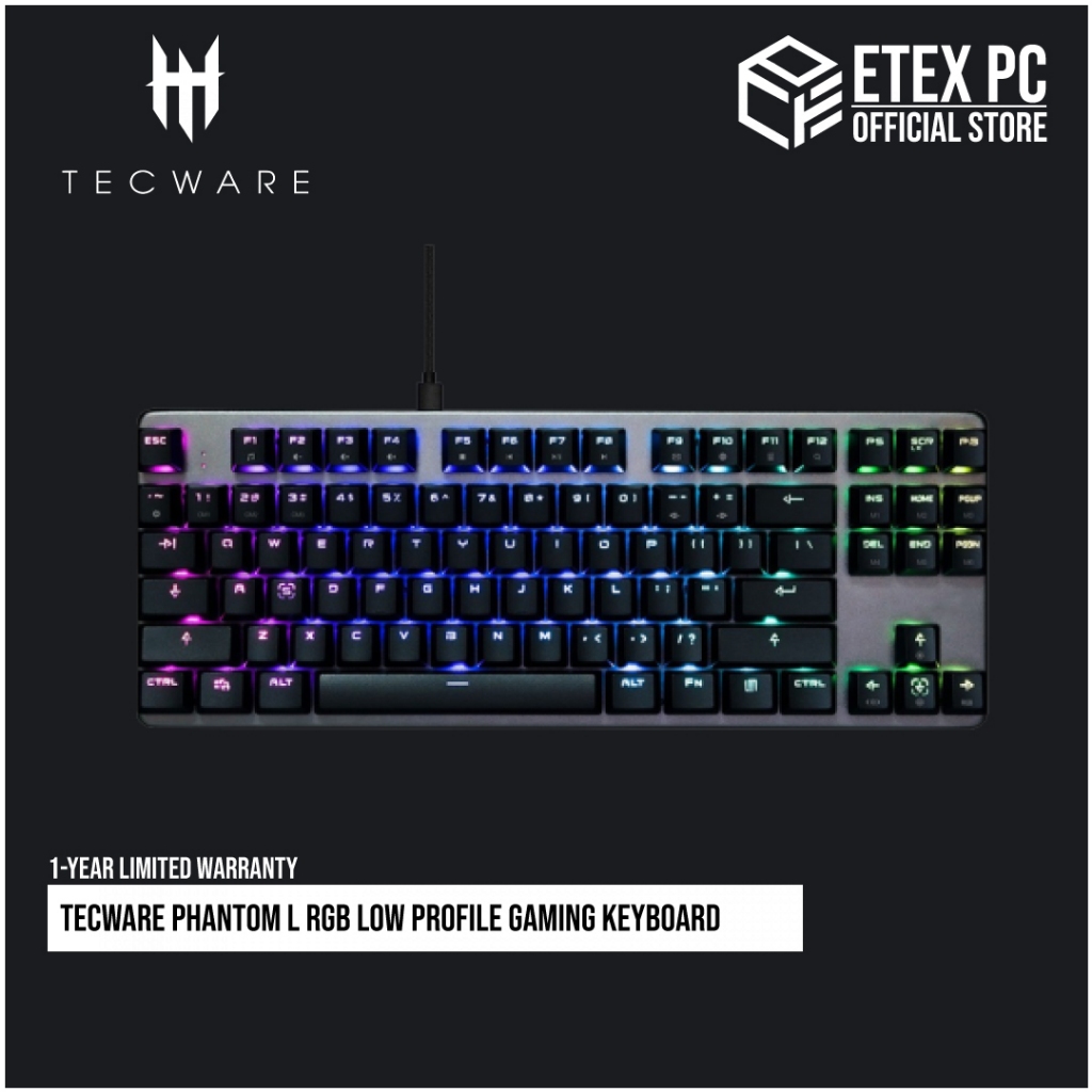 Tecware Phantom L RGB Low Profile Gaming Keyboard ( Blue / Brown / Red Switch ) | Shopee Malaysia