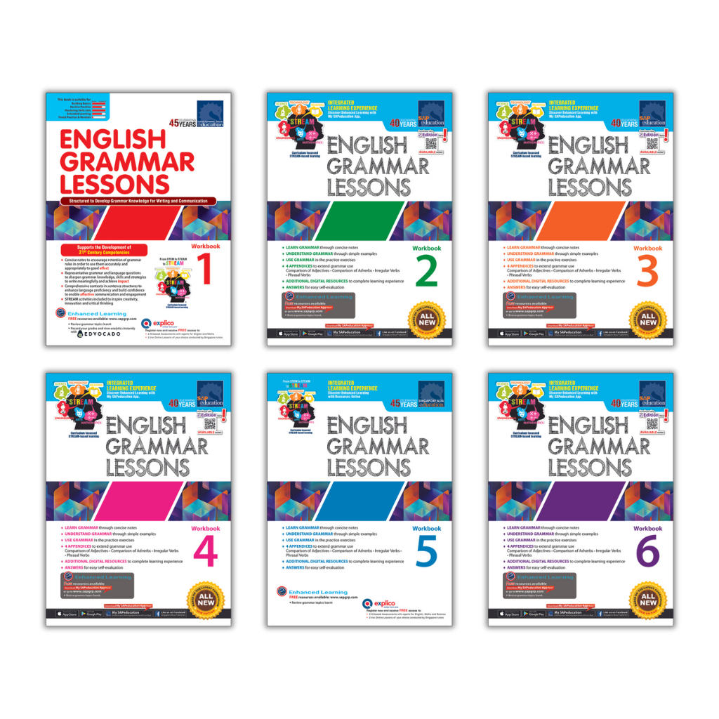 English Grammar Lessons Workbook 1-6 | Skill-based | Primary School ...