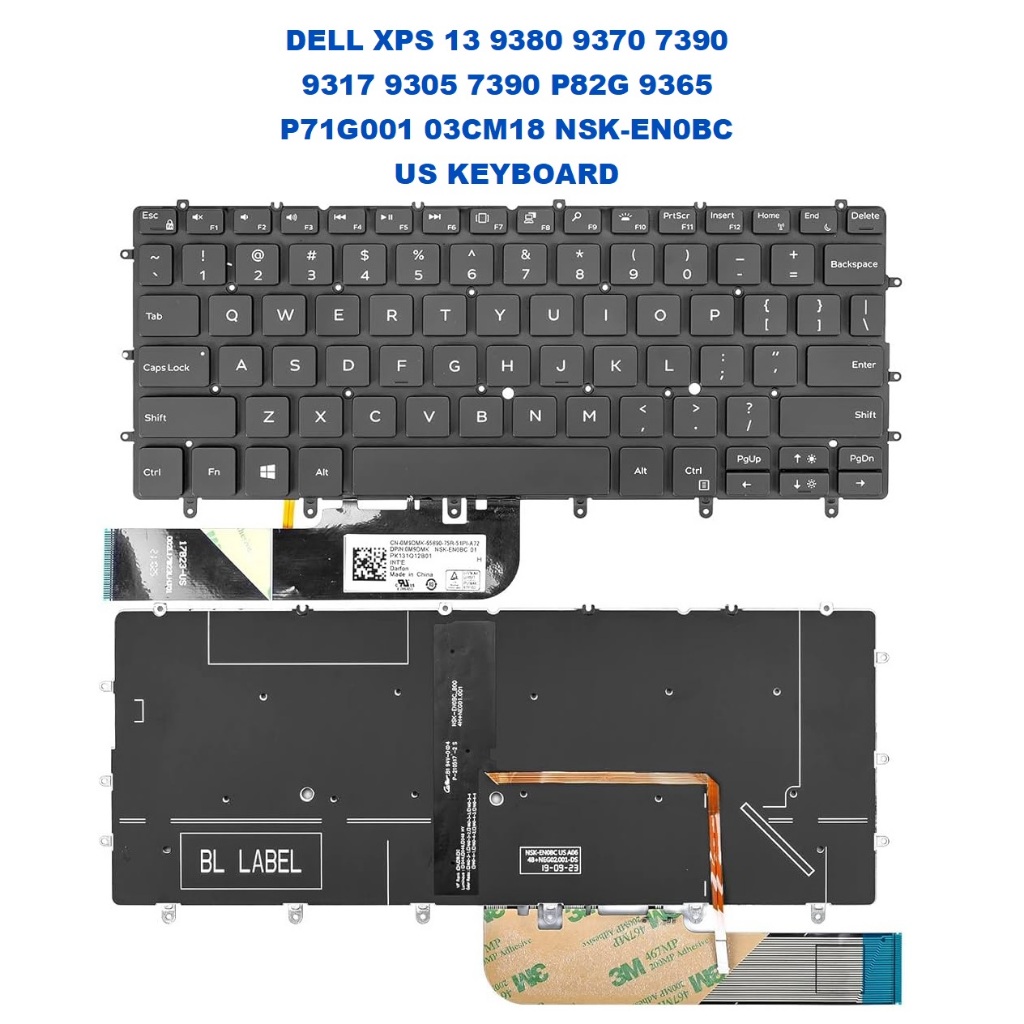DELL XPS 13 9380 9370 7390 9317 9305 7390 P82G 9365 P71G001 03CM18 NSK ...