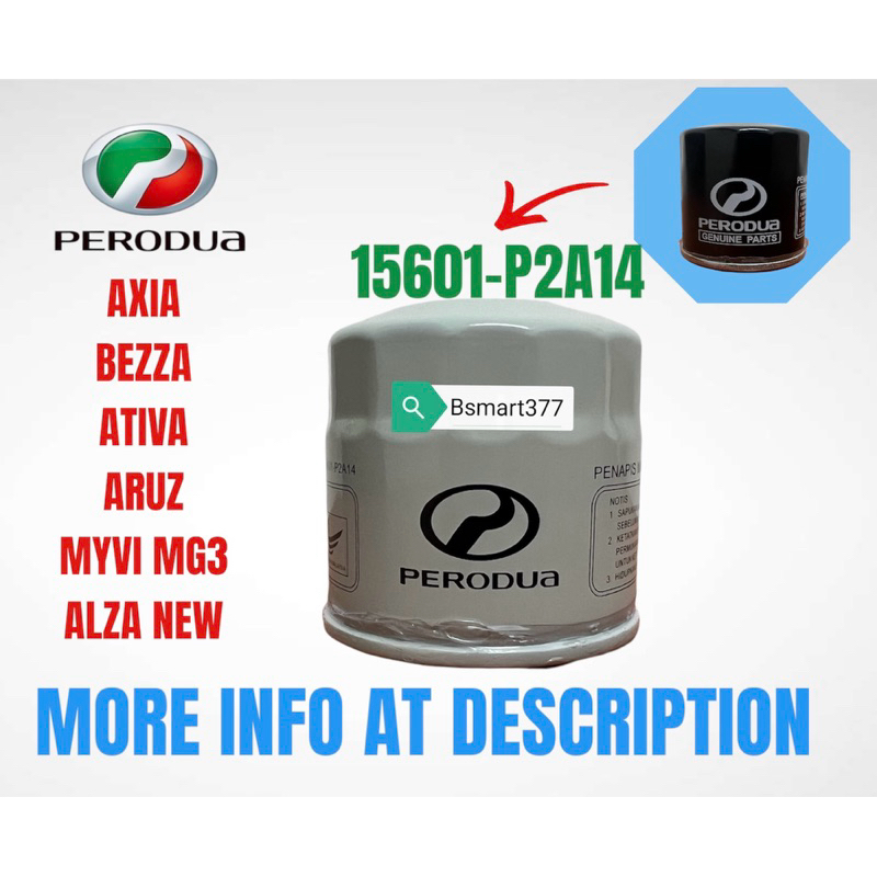 Perodua enjine oil filter axia all model/bezza 1.0L 1.3L/ativa/alza ...