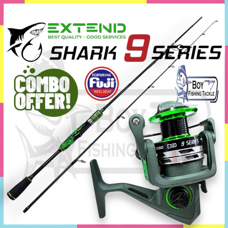 24 EXTEND SHARK 9 SERIES COMBO SET FISHING SET SET JORAN SPINNING ROD ...