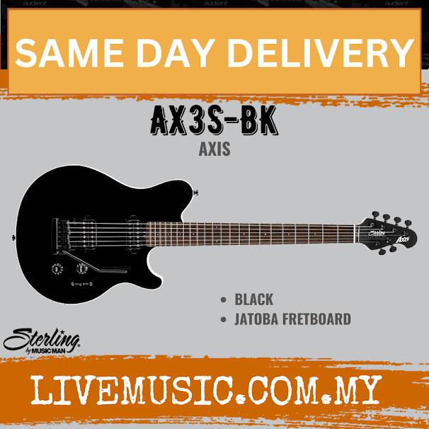 Sterling by Music Man Axis AX3S Electric Guitar, Black (AX 3S/AX-3S ...