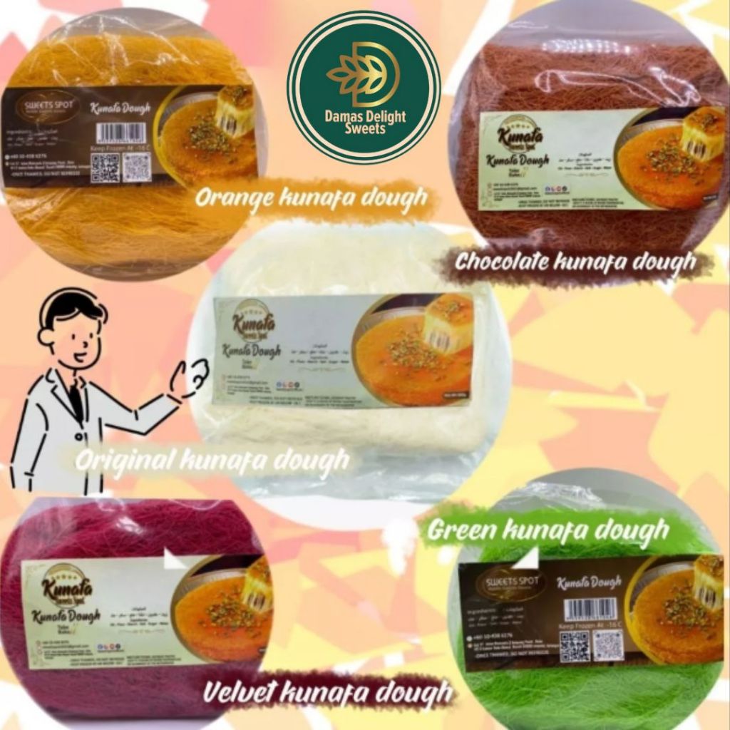 Fresh kunafa Dough - Coloured Kunafa Dough - Flavoured Kunafa Dough ...