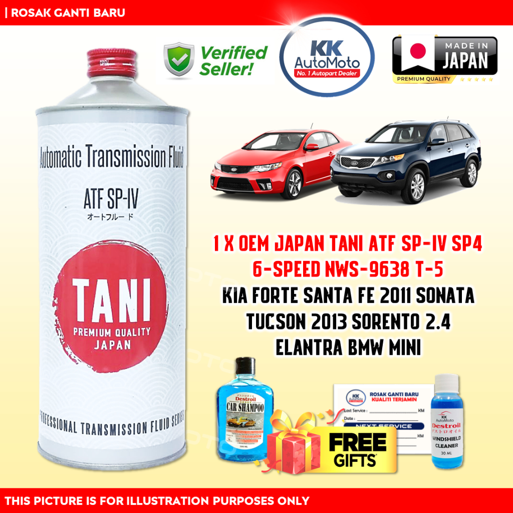 1 Botol Premium TANI ATF SP-IV SPIV SP4 Hyundai Kia Forte Santa Sonata ...