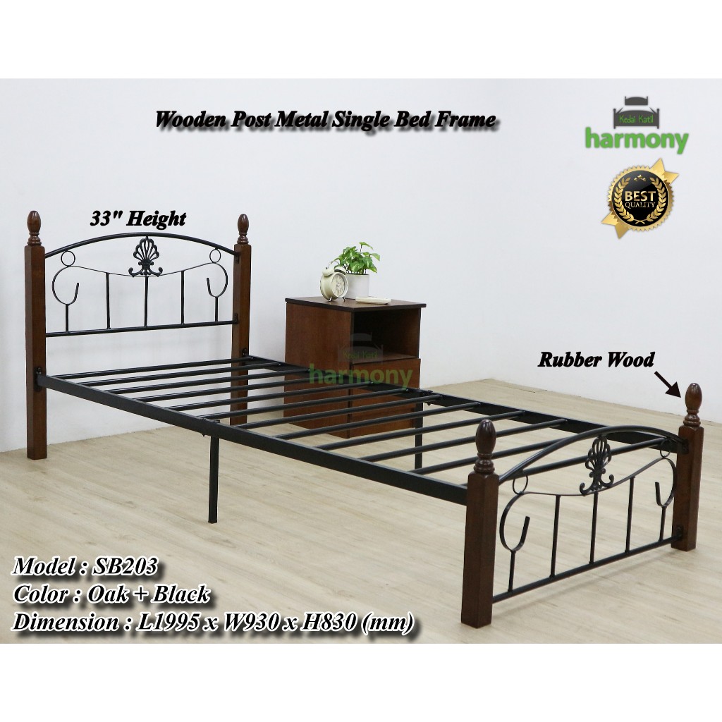 Harmony Seana Wooden Metal Single Bed Frame / Metal Bed Frame / Katil ...