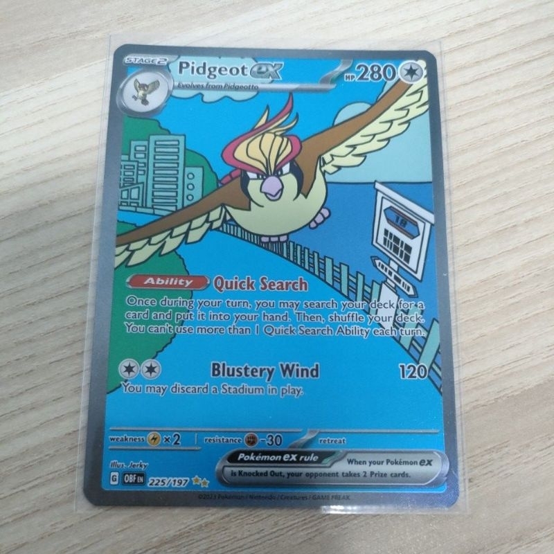 Pidgeot Ex OBF 225/197 Full Art Rare IR Pokemon Card Game PTCG ...